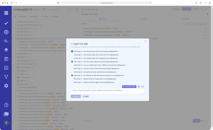 AI Test Creation - testomat.io