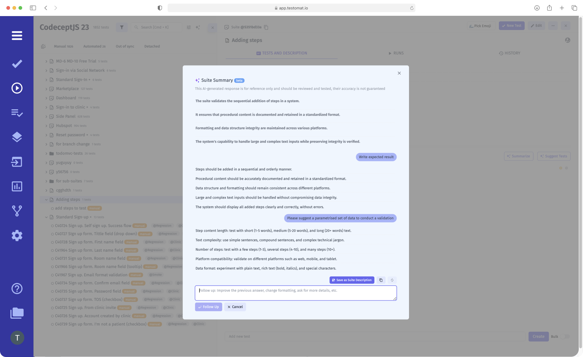 AI Testing Tool | Automated AI Testing - Testomat.io